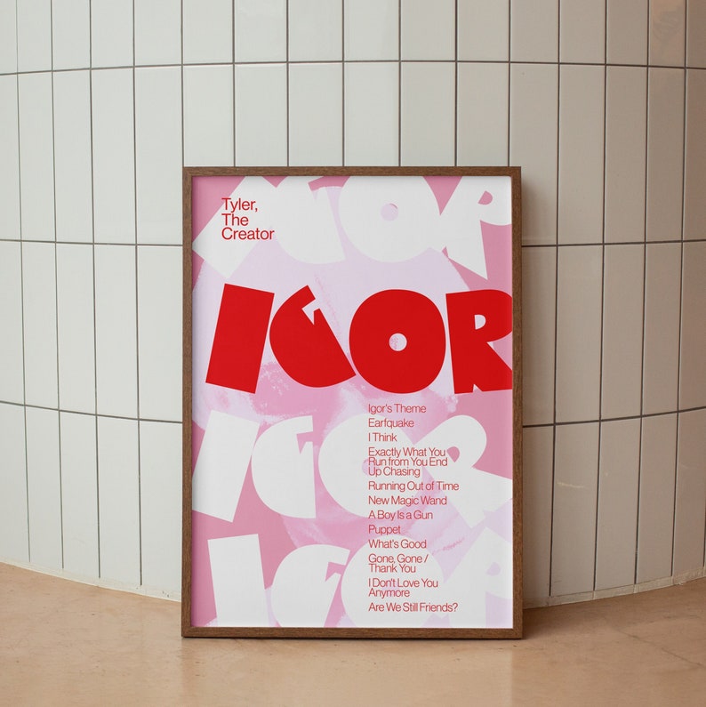 Igor Poster, Tyler the Creator, Song Lyric, Album Poster, Music Print ...
