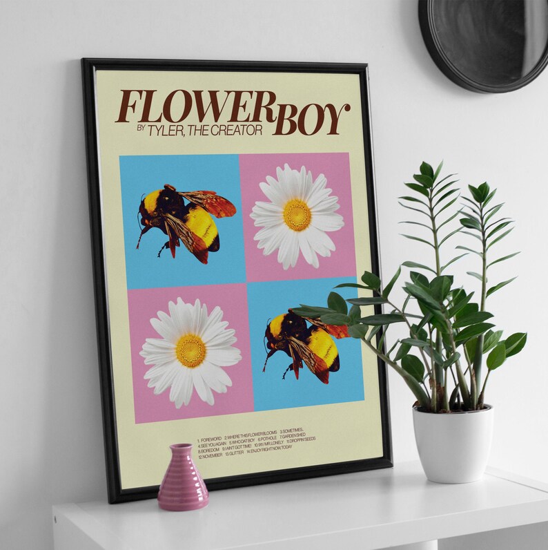 Flower Boy Poster, Tyler the Creator, Song Lyrics, Album Poster, Music ...