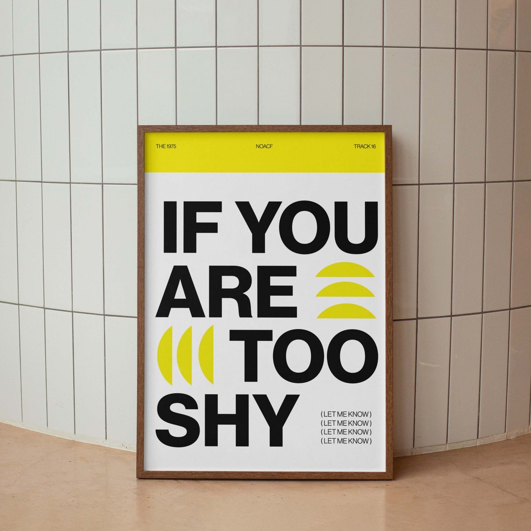 If You’re Too Shy (let Me Know) Poster, the 1975, Song Lyric, Art ...