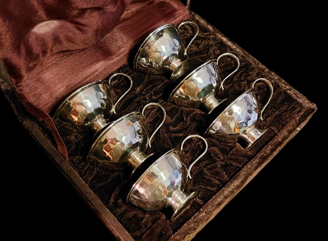 6 Antique Swedish Punch Cups in the Original Velours Box - Etsy