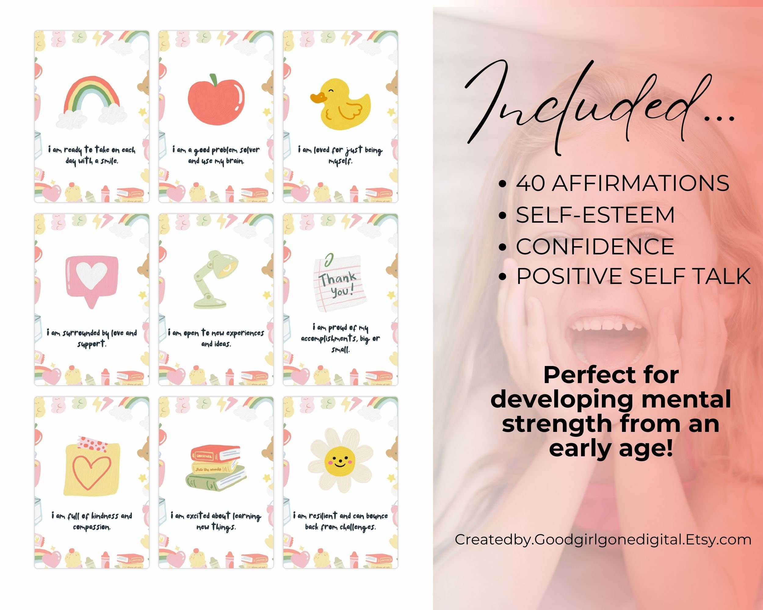 Children Affirmation Cards, Positive Quotes, Self Esteem, Self Love ...