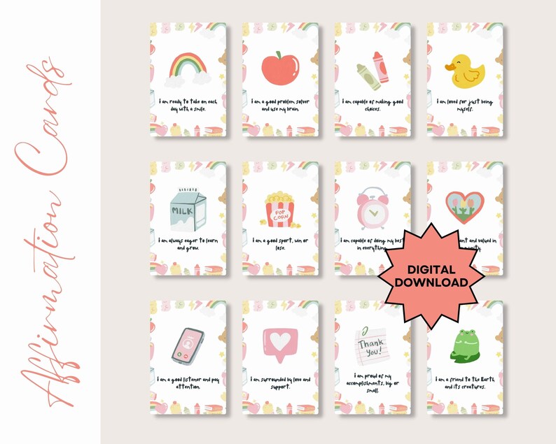 Children Affirmation Cards, Positive Quotes, Self Esteem, Self Love ...