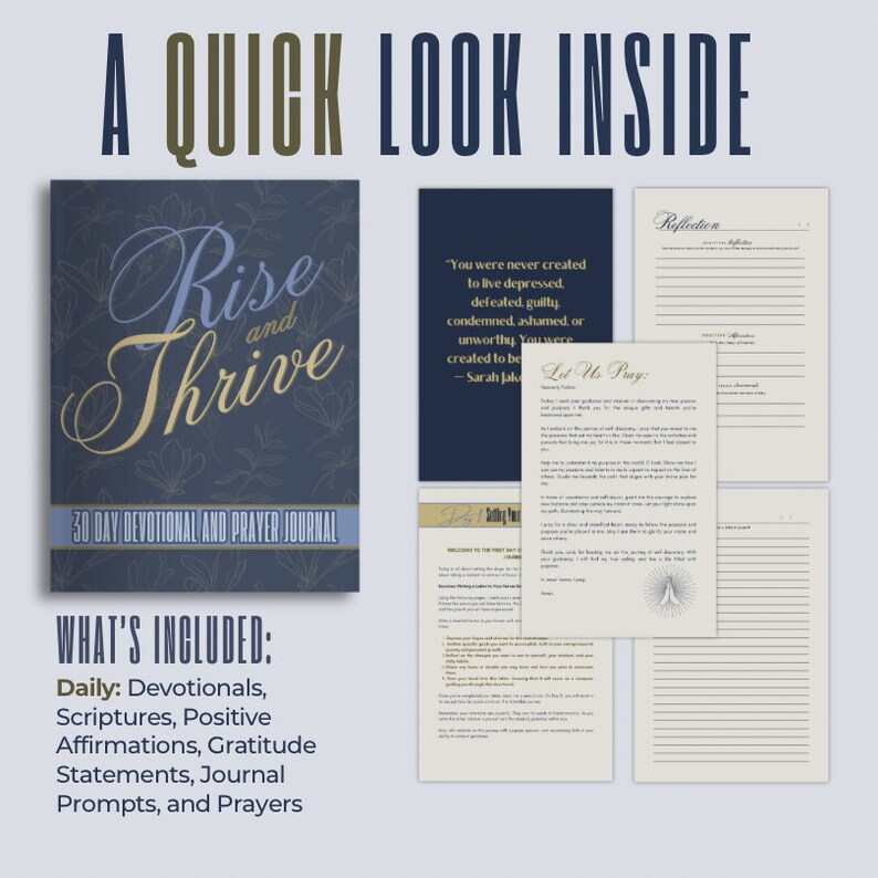 Rise and Thrive: 30 Day Devotional & Prayer Journal - Etsy