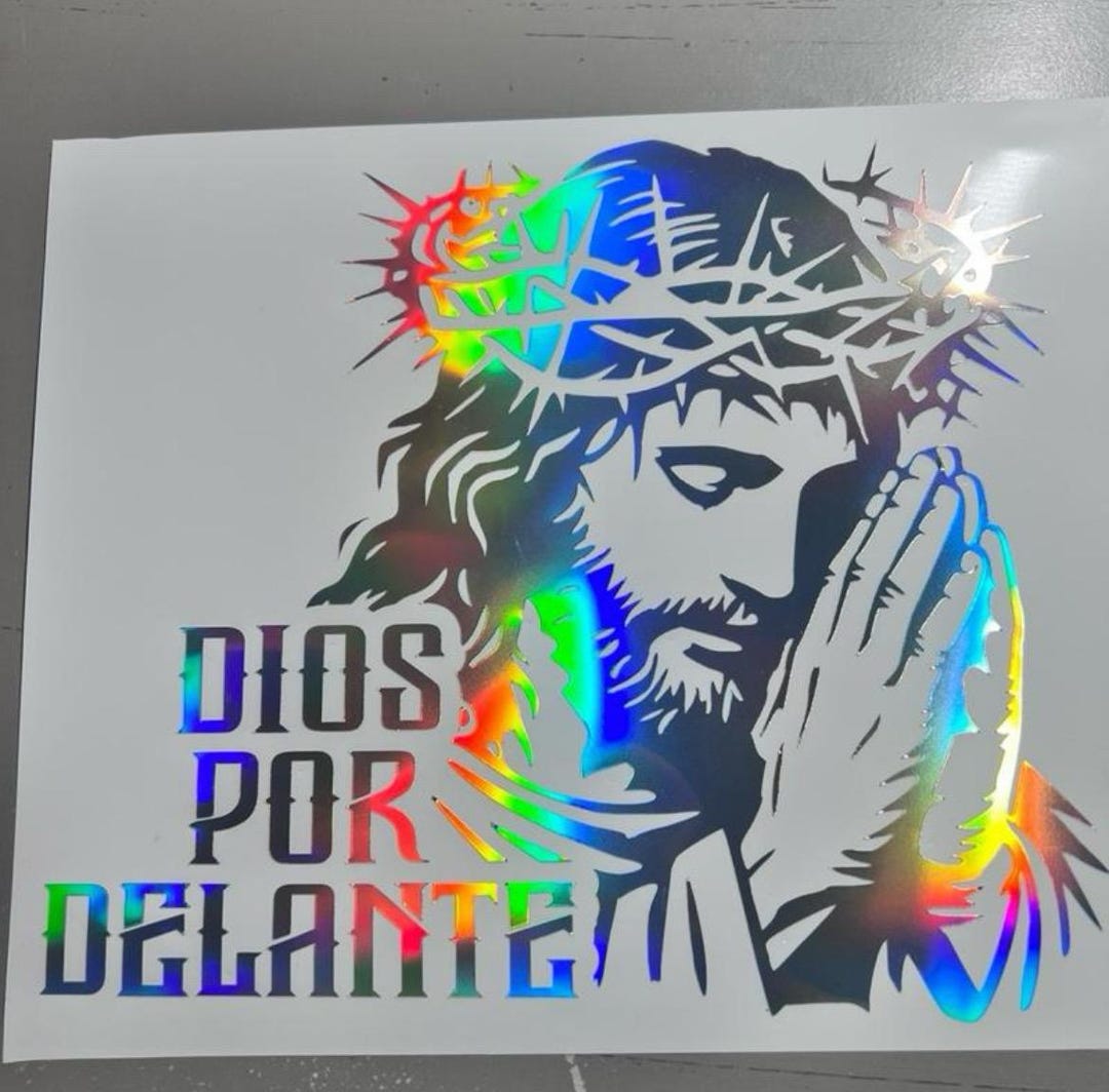 Dios Por Delante Sticker, Calcamonia Católica, Catholic Sticker, Car ...