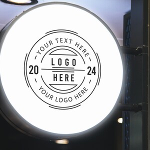 Personalized Double - Two Sided Round Blade Sign - Custom Storefront ...
