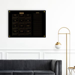 Black Acrylic Wall Calendar,family Wall Planner,monthly & Weekly ...