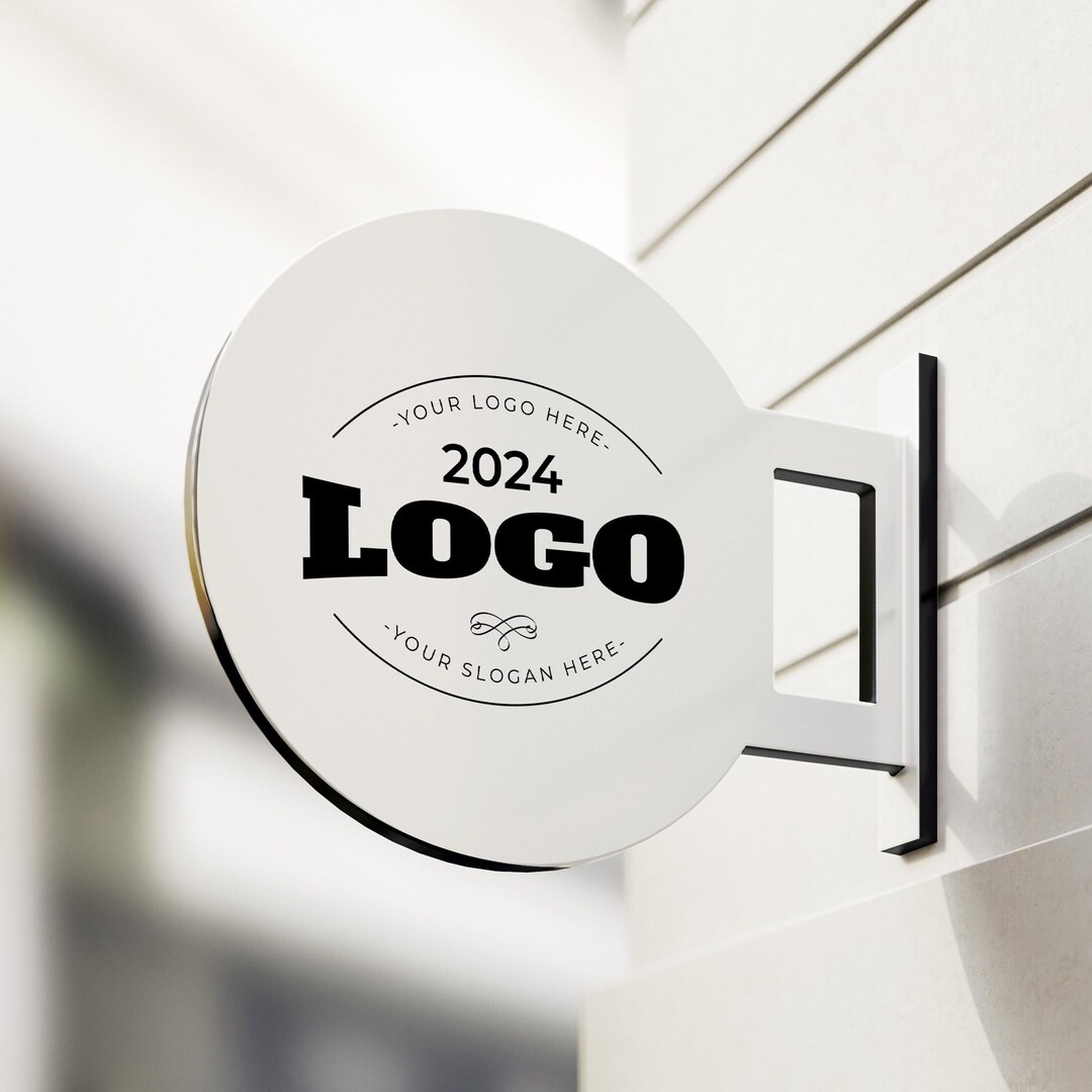 Law Office White Sign, Personalized Logo Printed Round Blade Sign ...