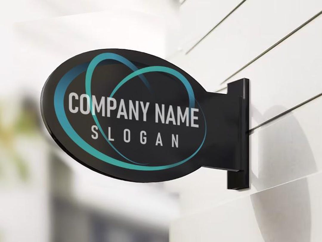 Oval Blade Sign, Custom Business Sign, Double Sided Hanging Sign ...