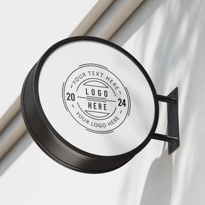 Personalized Double - Two Sided Round Blade Sign - Custom Storefront ...