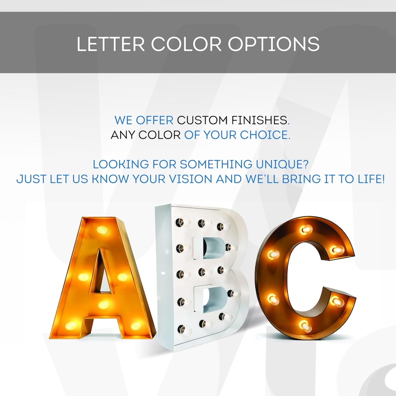Custom Marquee Letter Sign – Light up Metal Letters With Bulbs ...