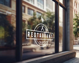 Storefront Glass Window Sticker Delivery Take-out Dine-in Restaurant ...