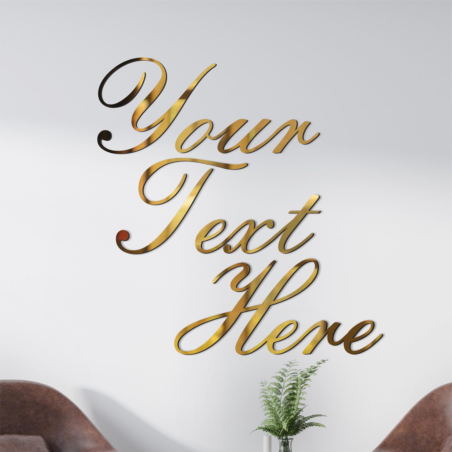 Custom Chrome Gold ACM Letters – Personalized Luxury Wall Decor Signage ...