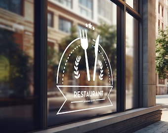 Storefront Glass Window Sticker Delivery Take-out Dine-in Restaurant ...