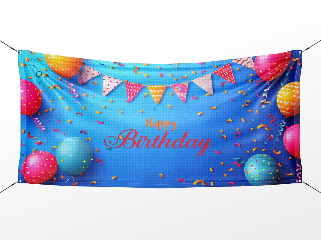 Colorful Birthday Party Banner - Custom Vinyl Banner for Indoor/outdoor ...