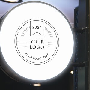 Personalized Double - Two Sided Round Blade Sign - Custom Storefront ...
