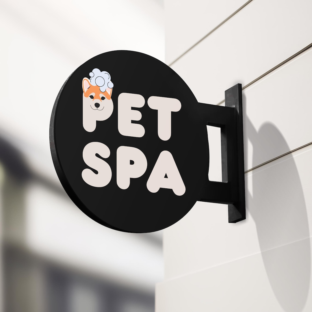 Double-sided Pet Spa Blade Sign: Custom Grooming Salon Decor - Etsy