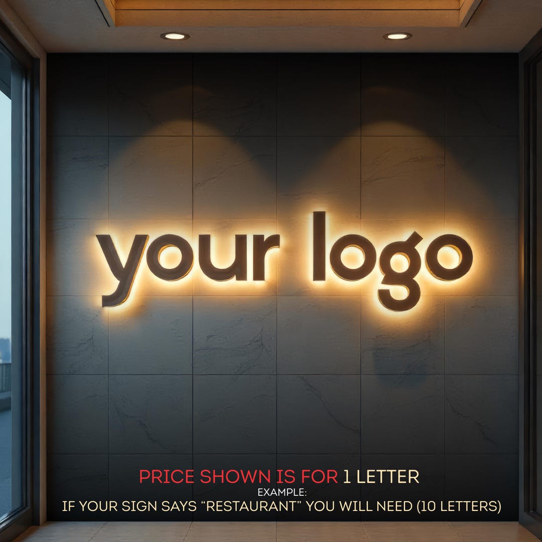 Custom Back-lit Channel Letter Sign – Personalized LED Business Logo ...