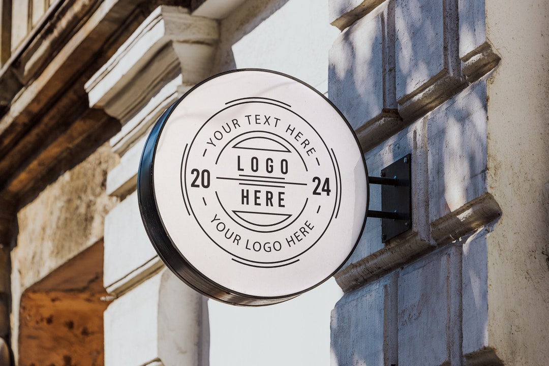 Personalized Double - Two Sided Round Blade Sign - Custom Storefront ...