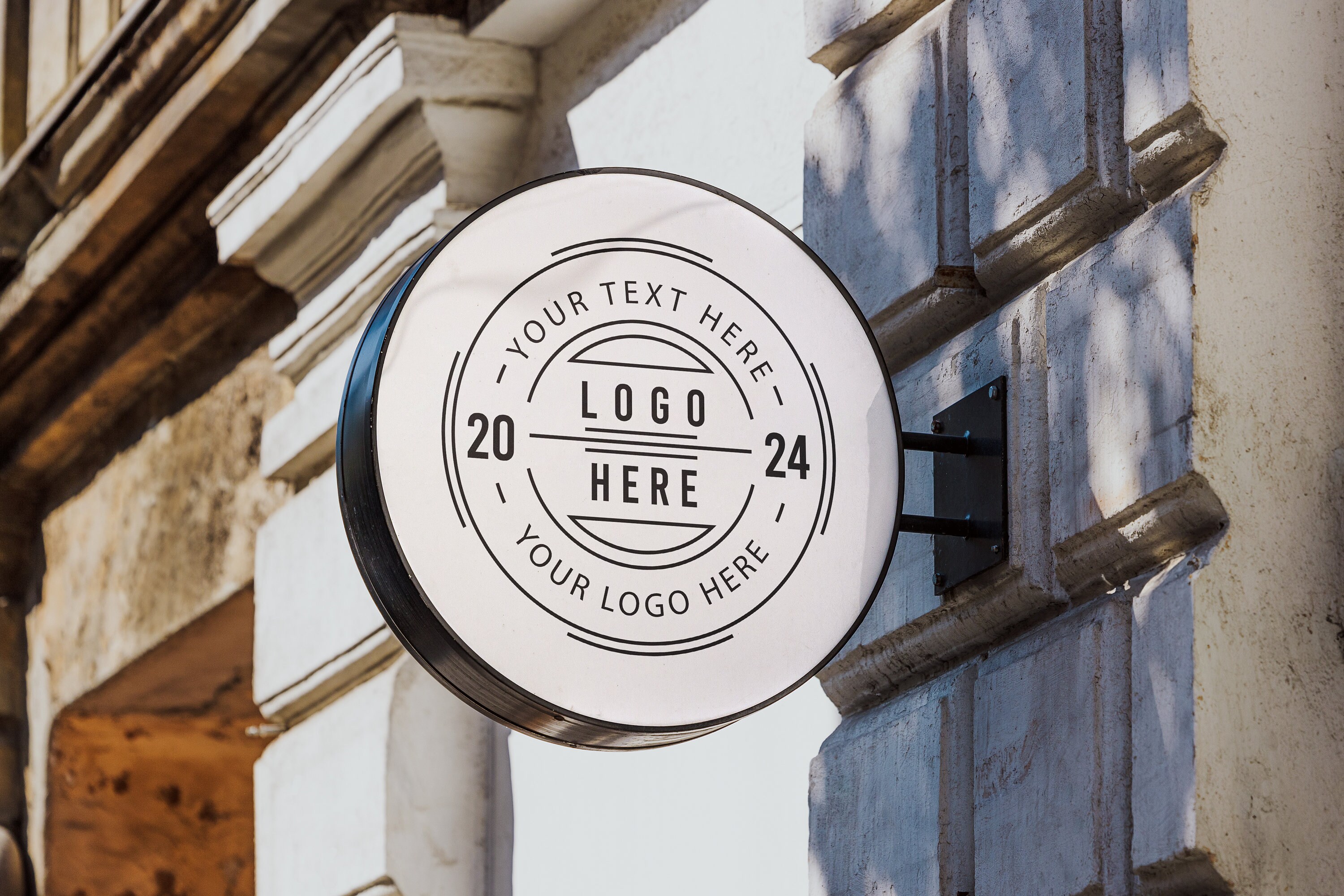 Personalized Double Two Sided Round Blade Sign Custom Storefront & Café ...