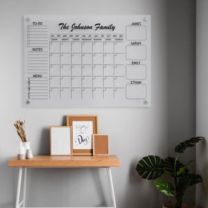Acrylic Wall Calendar Family Planner, Monthly Weekly Acrylic Calendar ...