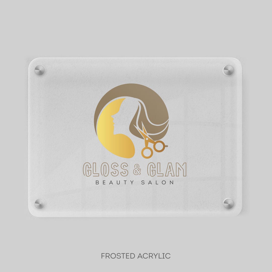 Beauty Salon SPA Business Logo Sign - Office Door Decor - Clear Frosted ...
