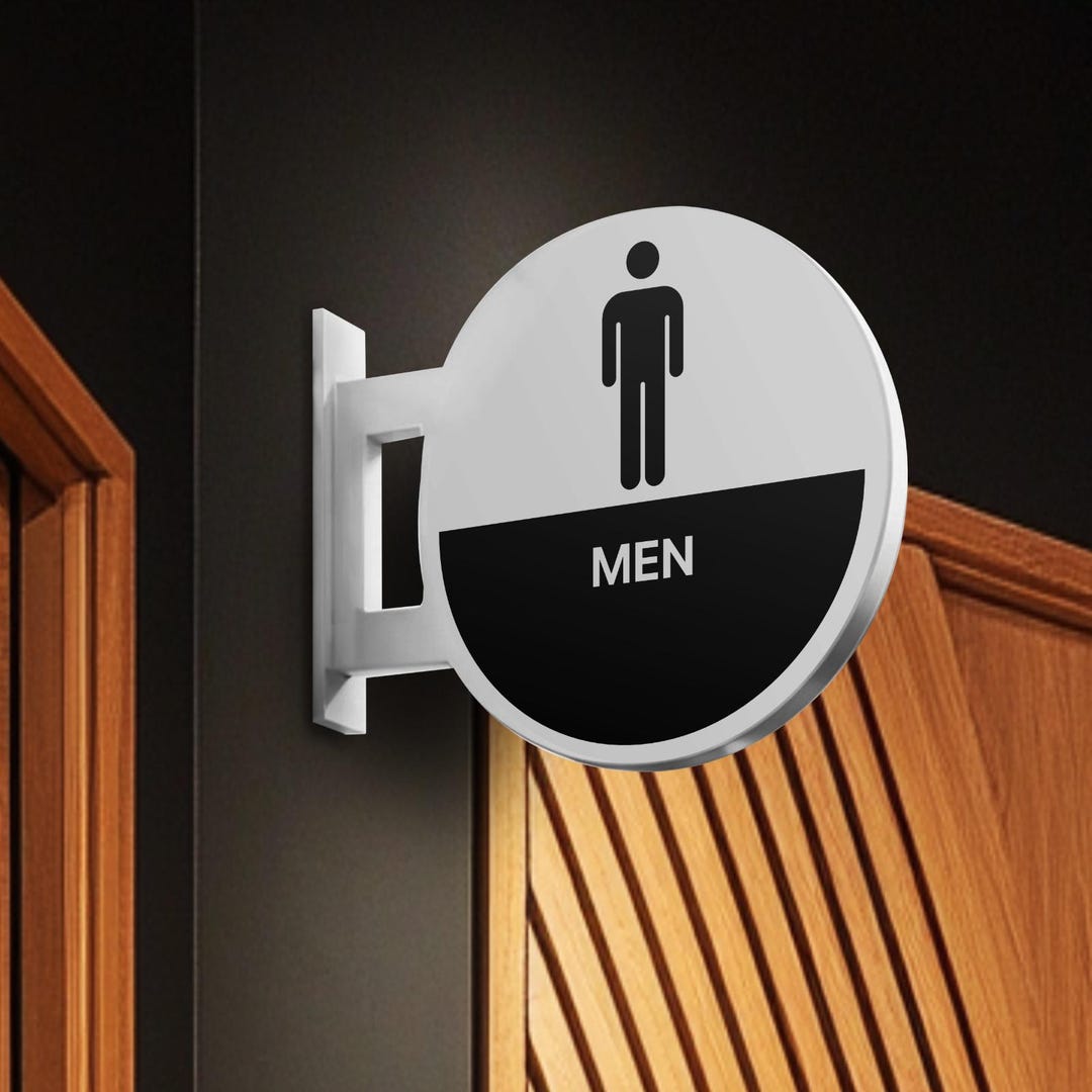 Restrooms Bathrooms Double Sided Outdoor Indoor PVC Sign, Storefront ...