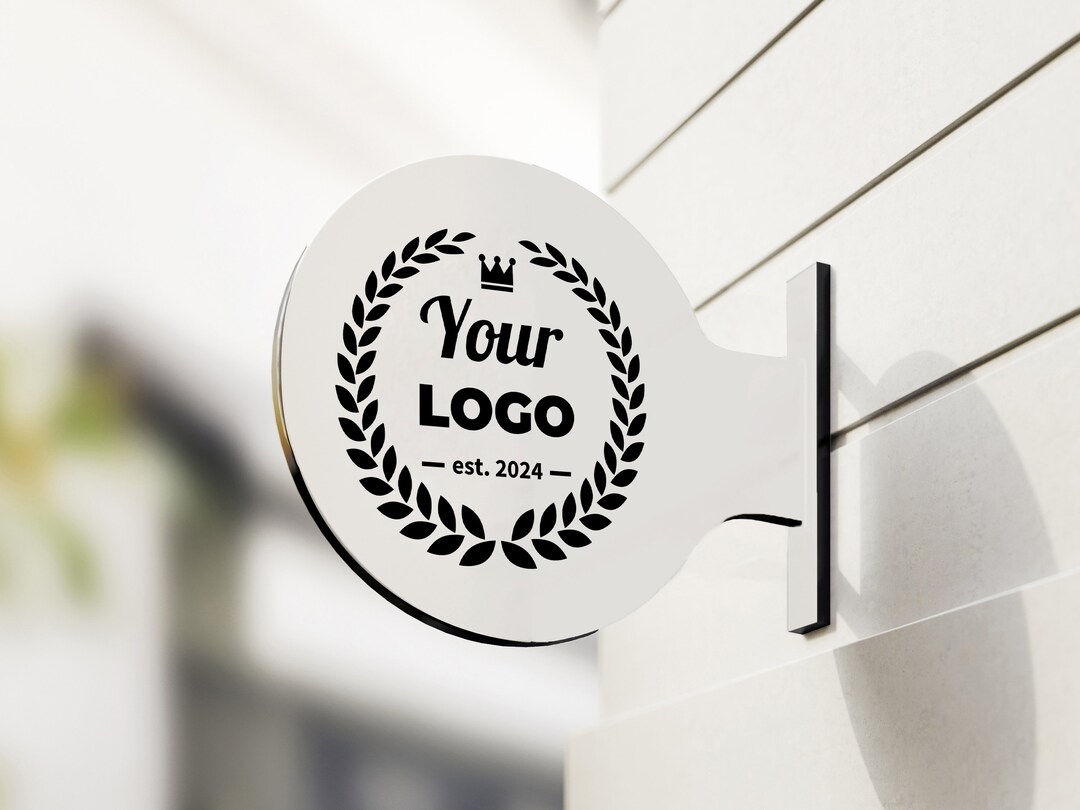 Custom White Round Sign, Personalized Logo Printed Round Blade Sign ...