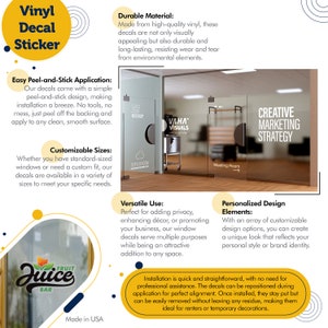 Vinyl Window Decal, Standard / Custom Sizes, PEEL AND STICK, Window ...