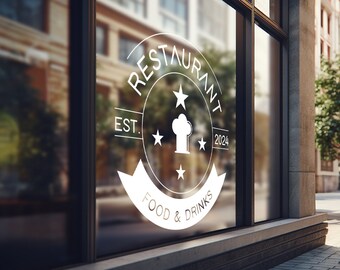 Storefront Glass Window Sticker Delivery Take-out Dine-in Restaurant ...