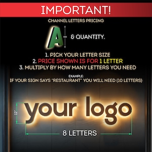 Custom Back-lit Channel Letter Sign – Personalized LED Business Logo ...
