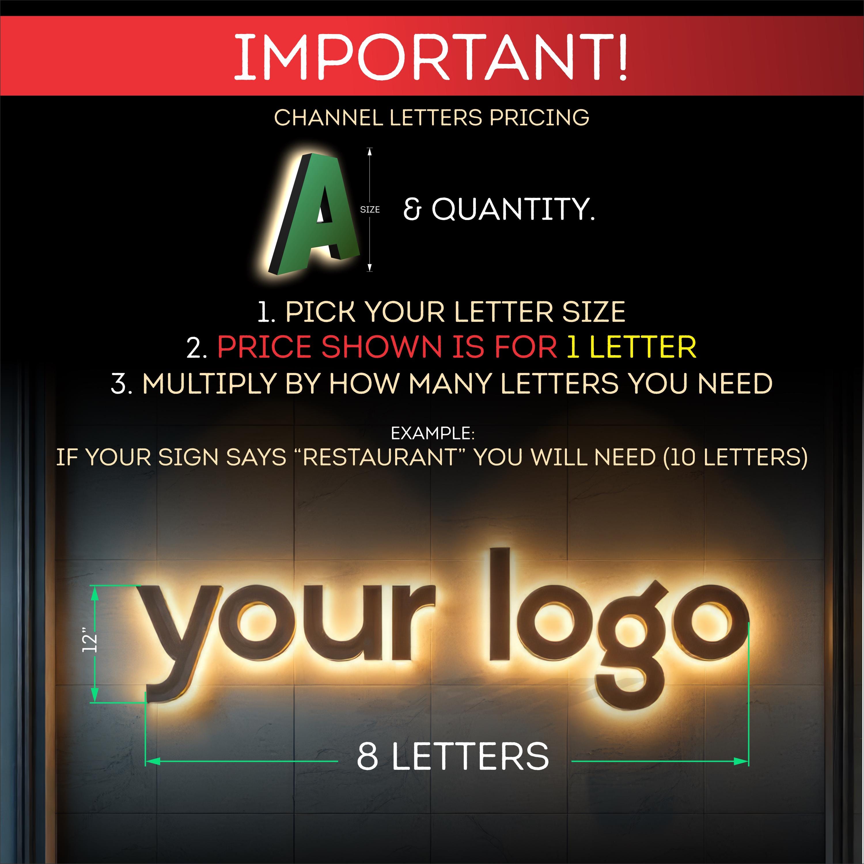 Custom Back-lit Channel Letter Sign – Personalized LED Business Logo ...