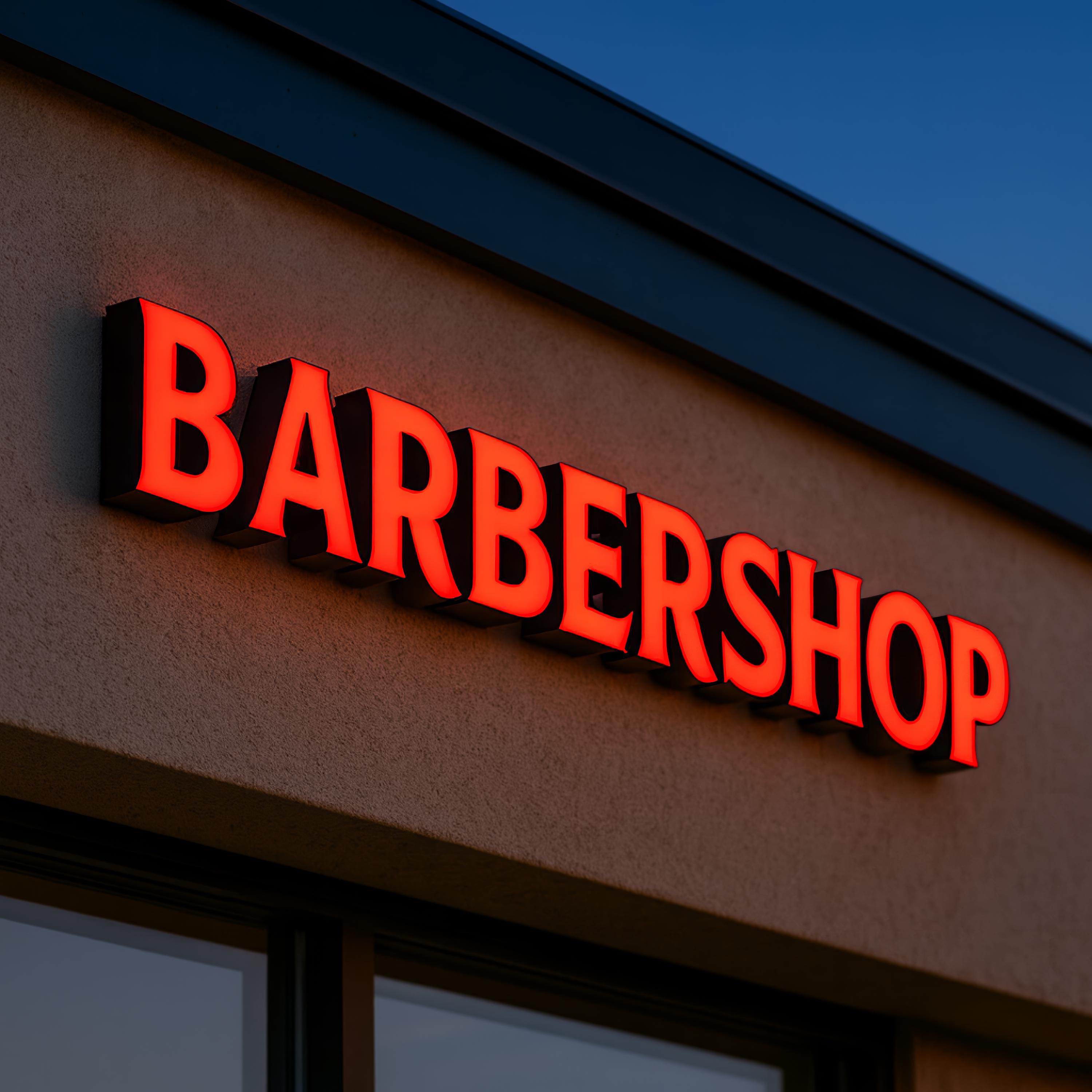 Illuminated Barbershop Sign – LED Storefront Sign | Front-lit or Back ...