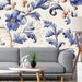 Removable Wallpaper, Blue and White Floral - Peel & Stick, Reusable ...