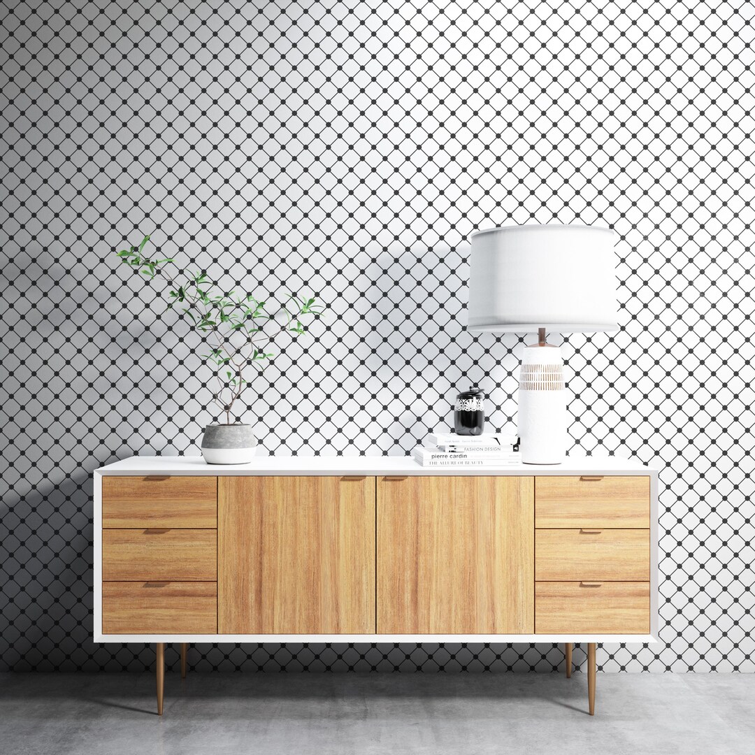 Removable Wallpaper, Connecting Dot Pattern - Peel & Stick, Reusable ...