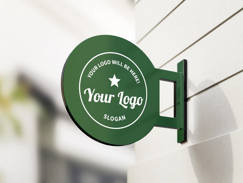 Discount Store Green Round Sign, Personalized Logo Printed Round Blade ...