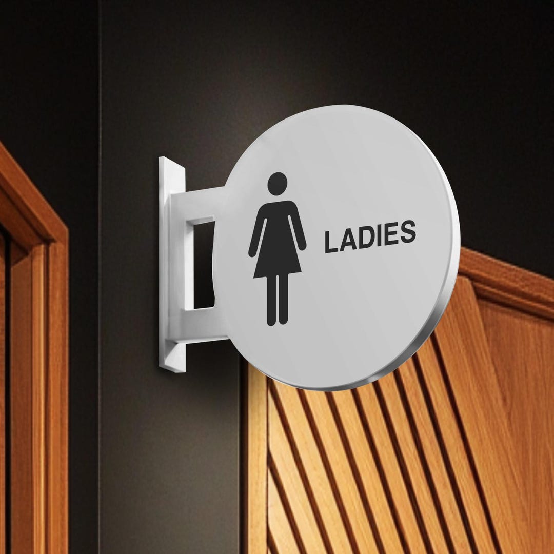 Restrooms Bathrooms Double Sided Outdoor Indoor PVC Sign, Storefront ...