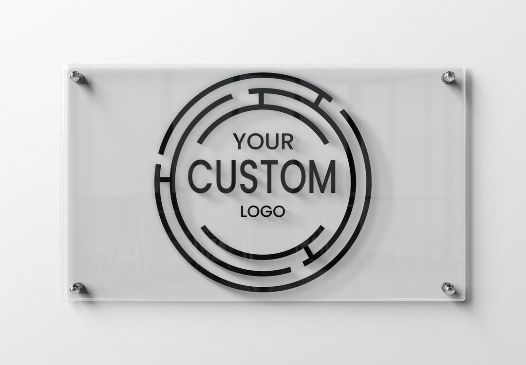 Custom Acrylic Business Logo Sign - Office Door Decor - Clear Frosted ...