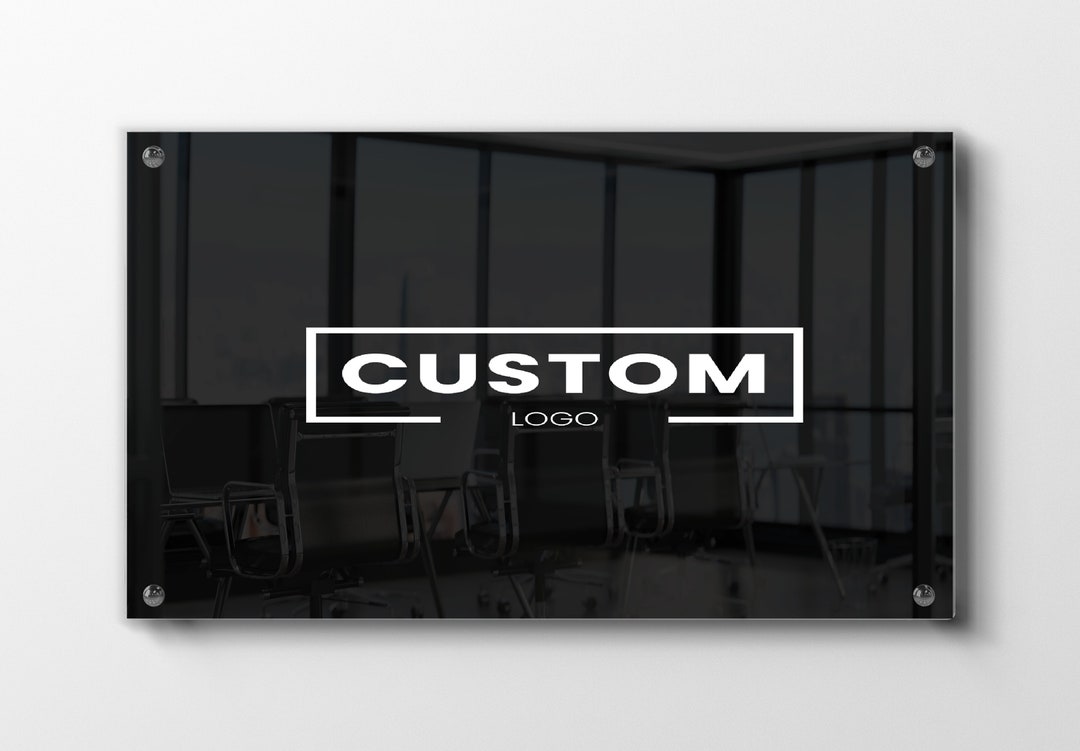Custom Acrylic Business Logo Sign - Office Door Decor - Clear Frosted ...