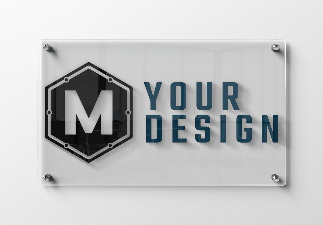 Custom Acrylic Business Logo Sign Office Door Decor Clear Frosted ...