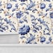 Removable Wallpaper, Blue and White Floral - Peel & Stick, Reusable ...