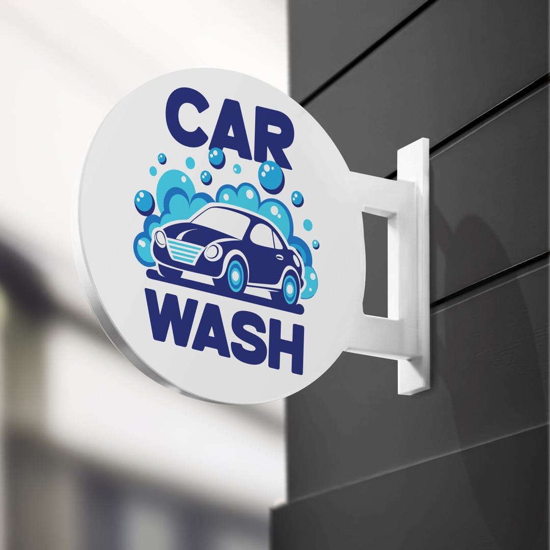 Custom Car Wash Blade Sign: Double Sided PVC Outdoor Business Sign - Etsy