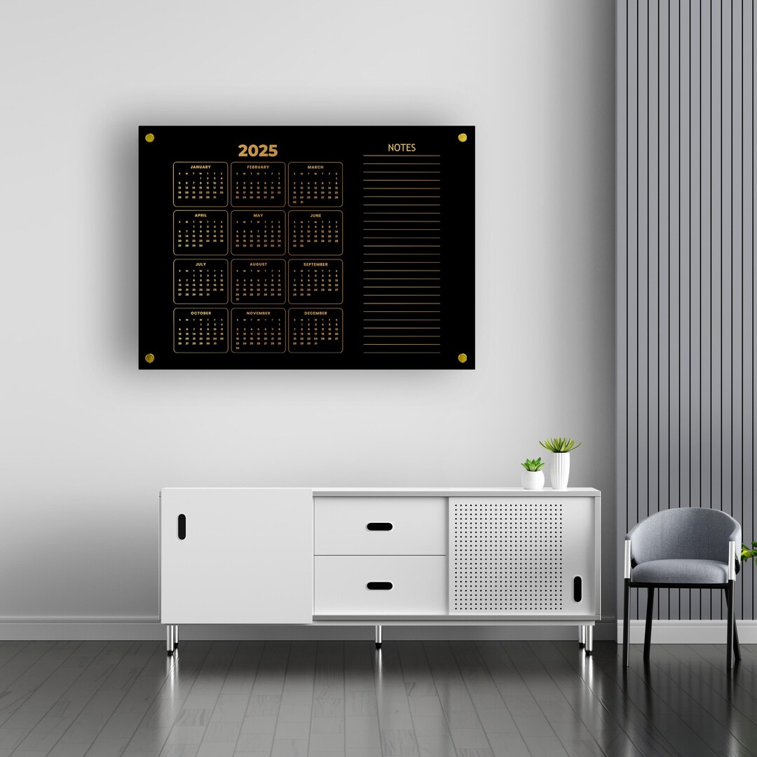 Black Acrylic Wall Calendar,family Wall Planner,monthly & Weekly ...