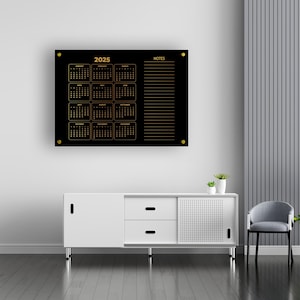 Black Acrylic Wall Calendar,family Wall Planner,monthly & Weekly ...