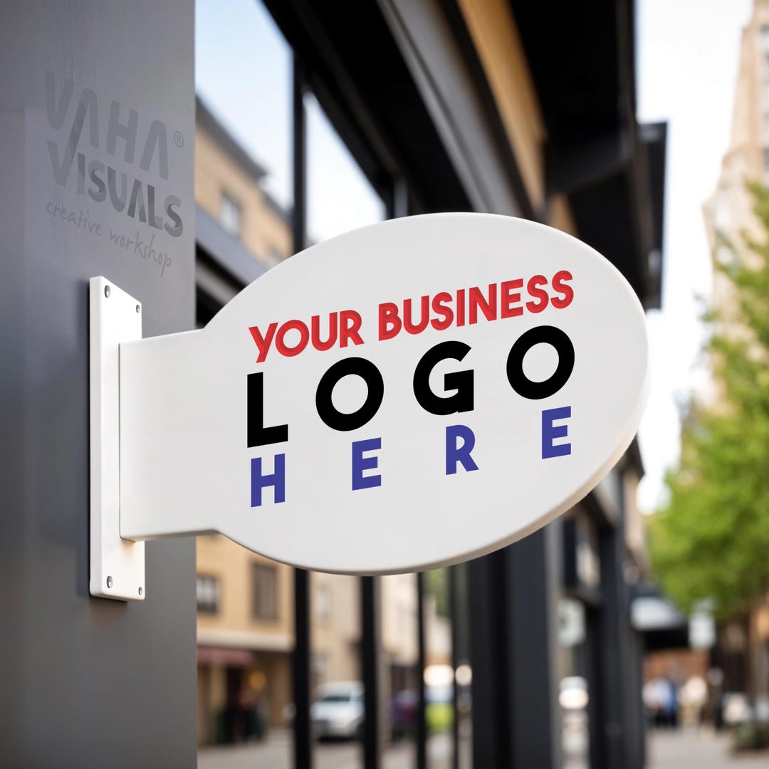 Custom Oval Blade Sign: Double Sided Business Logo, Indoor Outdoor PVC ...