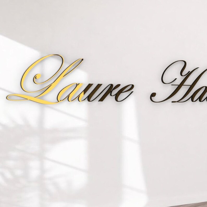 Custom Chrome Gold ACM Letters – Personalized Luxury Wall Decor Signage ...
