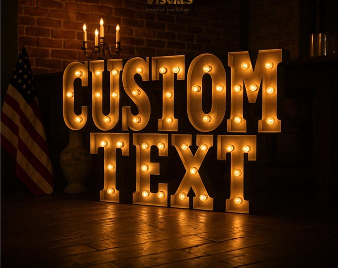 Custom Marquee Letter Sign – Light up Metal Letters With Bulbs ...