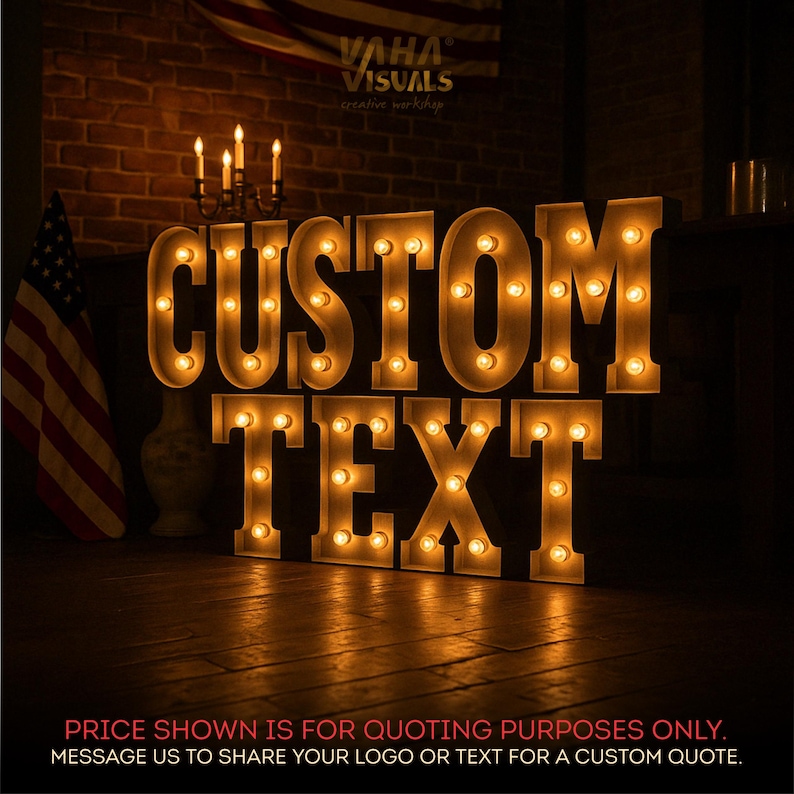 Custom Marquee Letter Sign – Light up Metal Letters With Bulbs ...