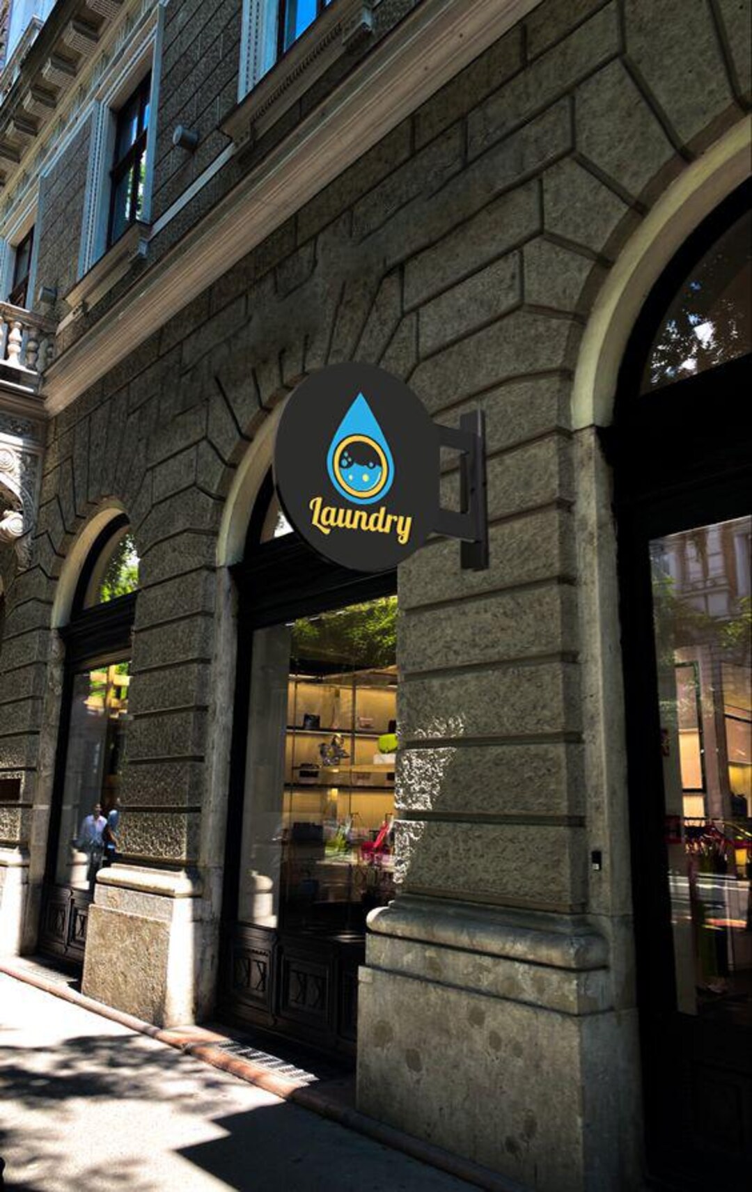 Laundry Business Round Sign, Custom Laundromat Business Outdoor, Wash ...