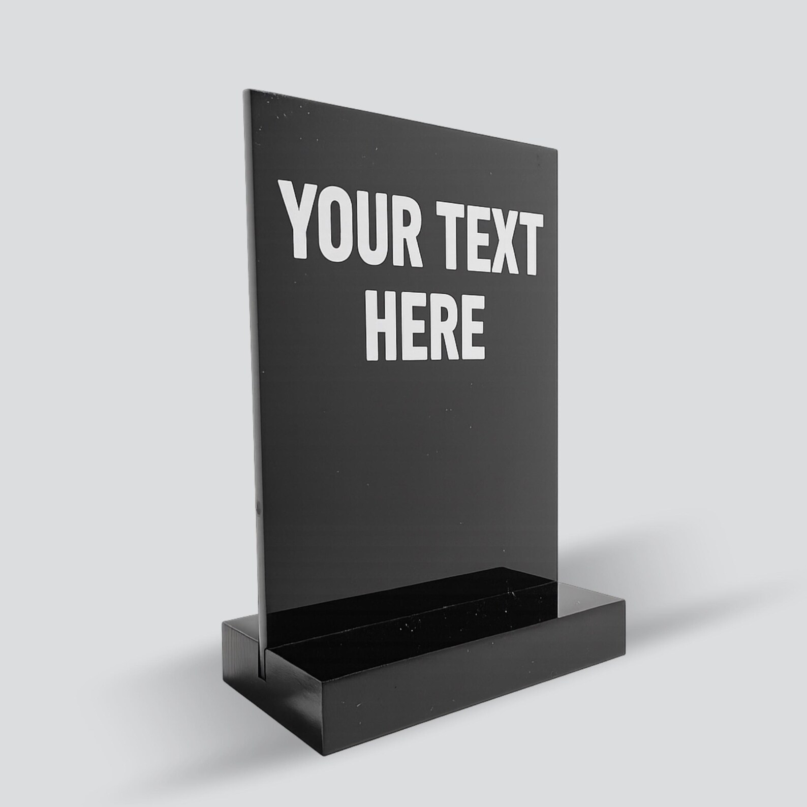 Custom Black Acrylic Tabletop Sign: QR Code, Menu, Logo Display - Etsy