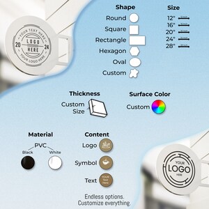 Custom Red Square Sign, Personalized Logo Printed Round Blade Sign ...